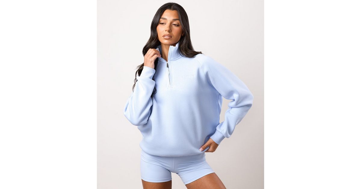 Gym King Light Blue 365 Logo Embroidered Raglan Sleeve Sweatshirt | New ...
