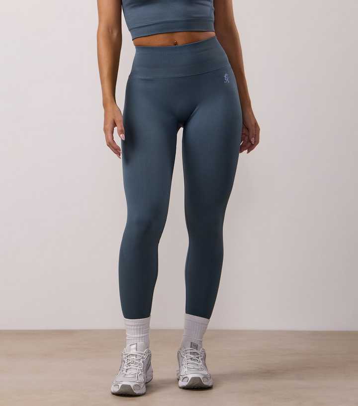 Gym King Dark Blue Sculpting Seamless Leggings | New Look