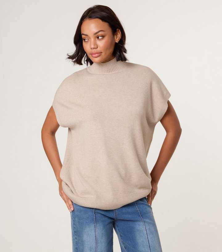 Blue Vanilla Light Brown High Neck Knit Top | New Look