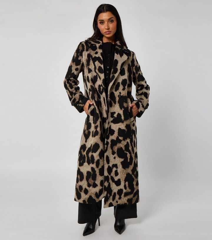 Urban Bliss Brown Leopard Pattern Long Coat | New Look