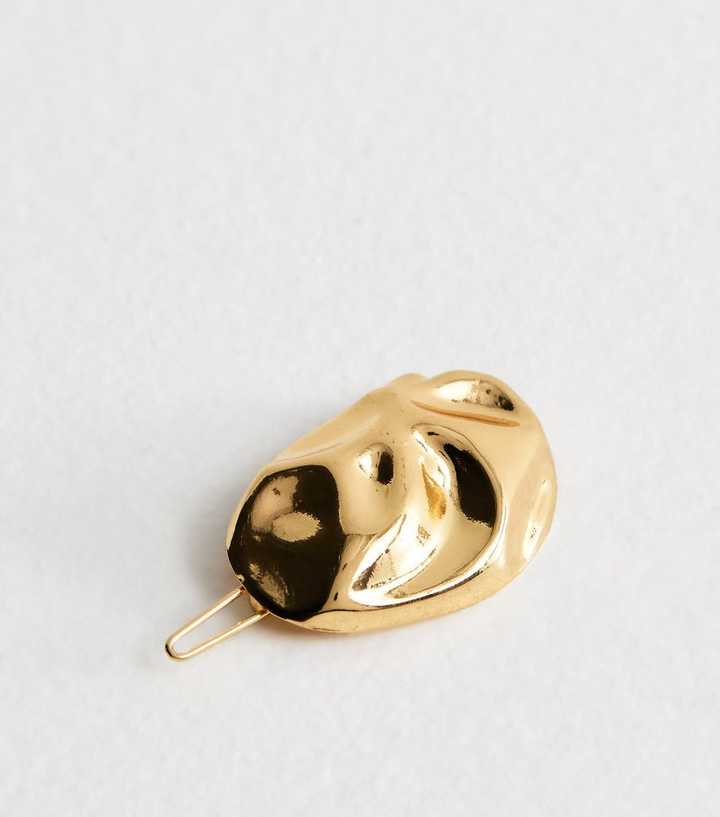 Gold Tone Textured Metal Hair Slide | New Look