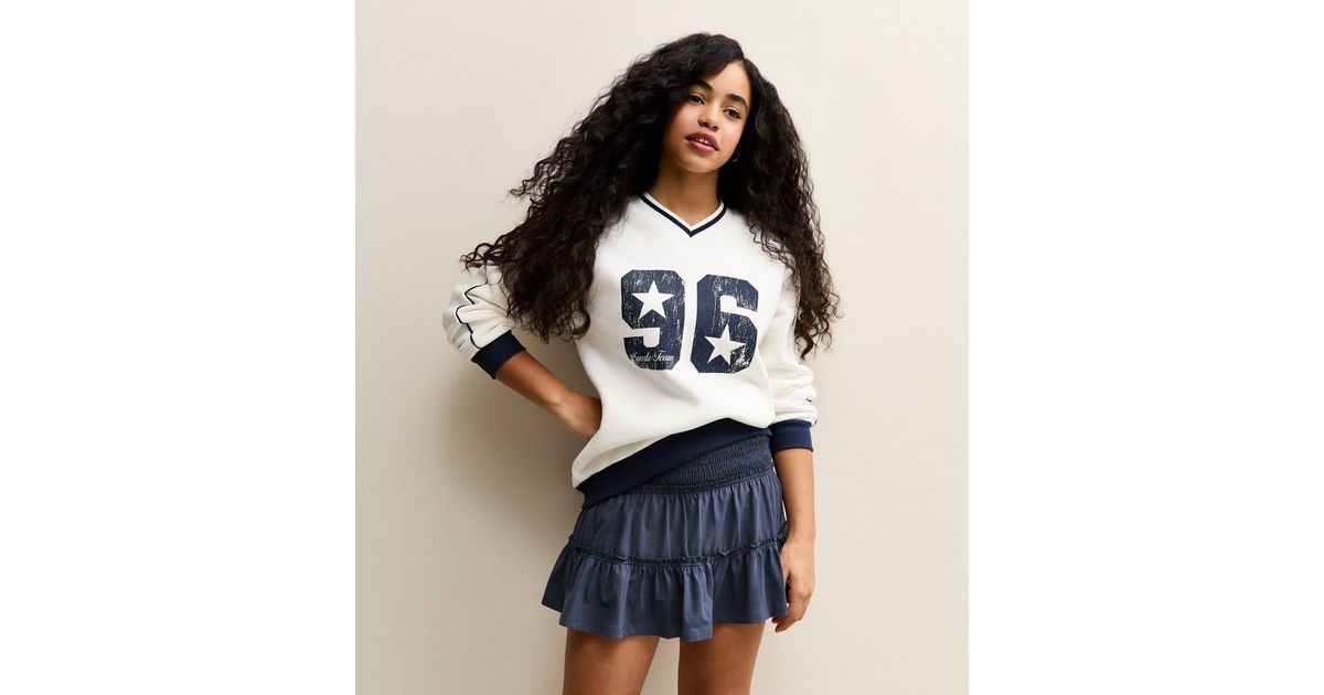 Girls Blue Ruffled Jersey Skort | New Look