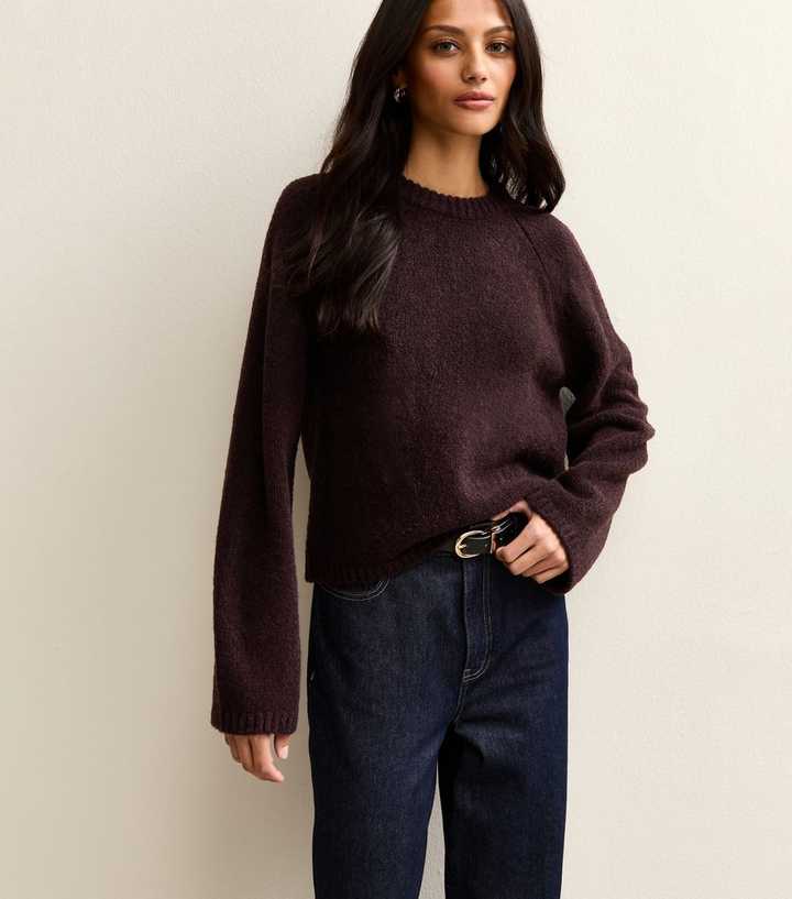 Purple Wide Sleeve Raglan Jumper | New Look