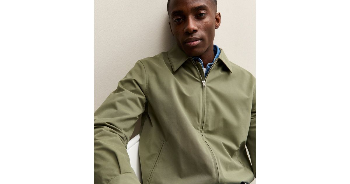 Light Khaki Regular Zip Up Collared Jacket | New Look