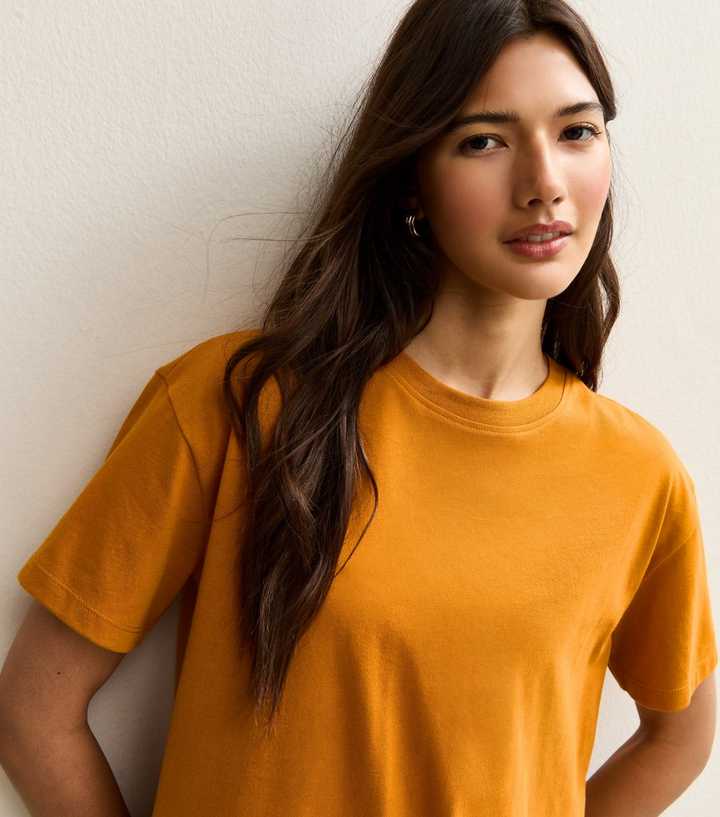 Burnt Orange Cotton Boxy Fit T-Shirt | New Look