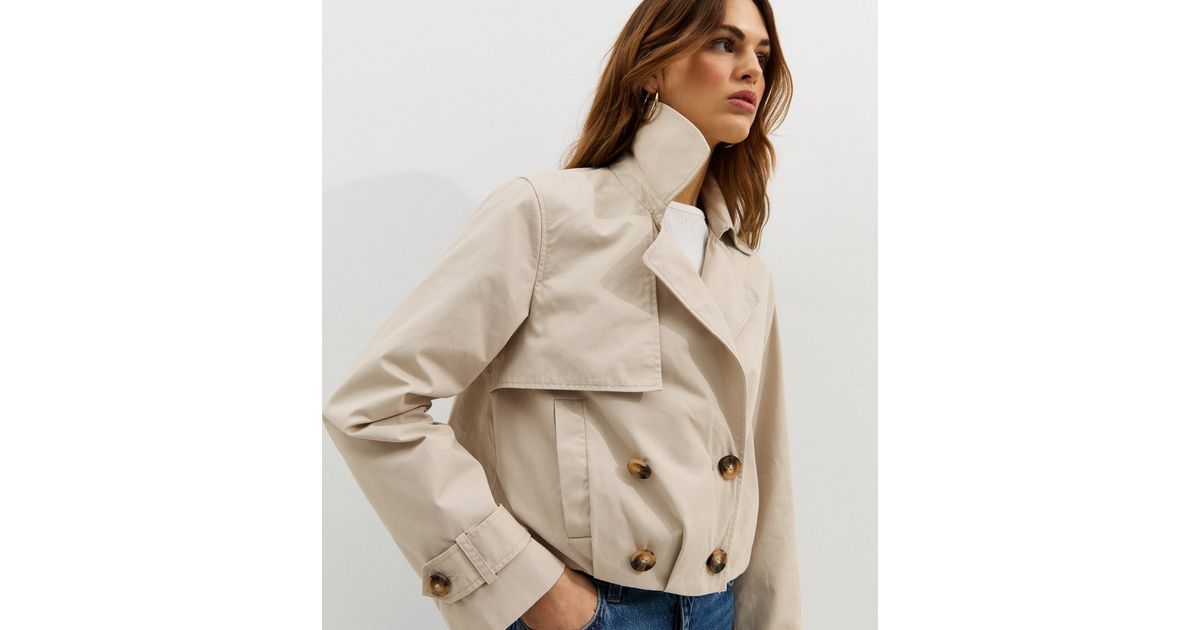 Stone Cropped Trench Mac Jacket | New Look