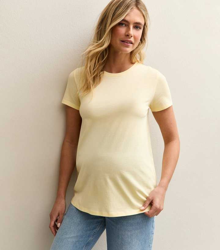 Maternity Light Yellow Crew Neck T-Shirt | New Look