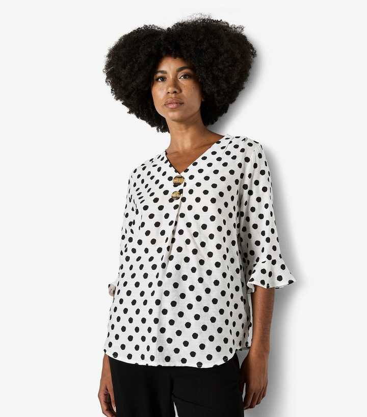 Apricot Polka Dot Blouse | New Look