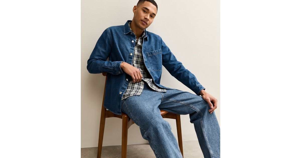 Mid Blue Regular Denim Long Sleeve Overshirt | New Look