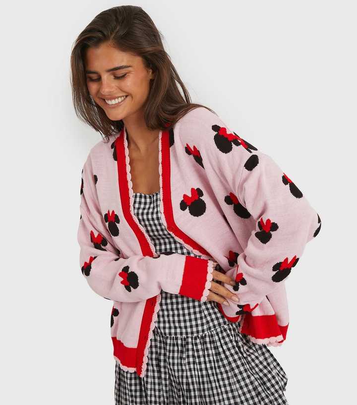 Skinnydip Pink Minnie Mouse Patterned Cardigan | New Look