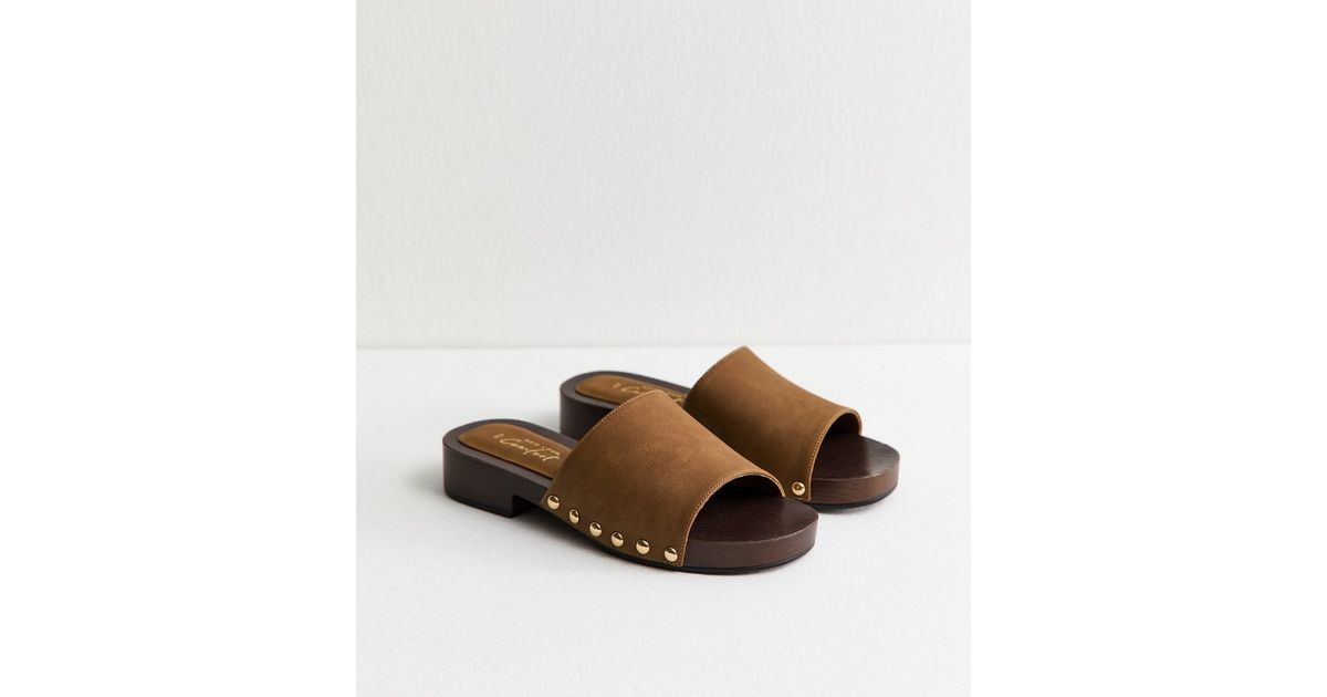 Tan Faux Suede Mule Clog Sandals | New Look