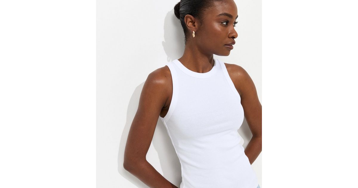 White Racer Back Vest Top | New Look