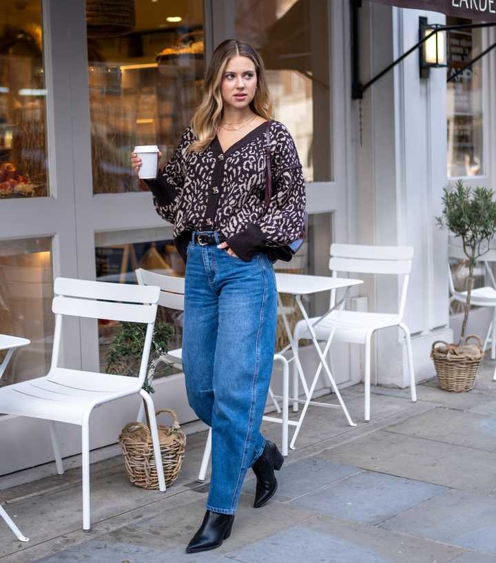 Gini London Bright Mid Rise Barrel Leg Jeans | New Look