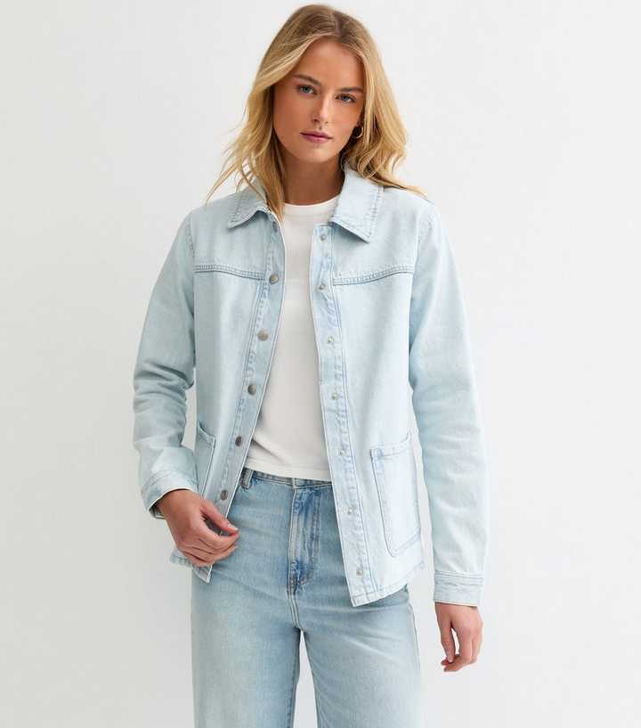 Tall Light Blue Denim Shacket | New Look