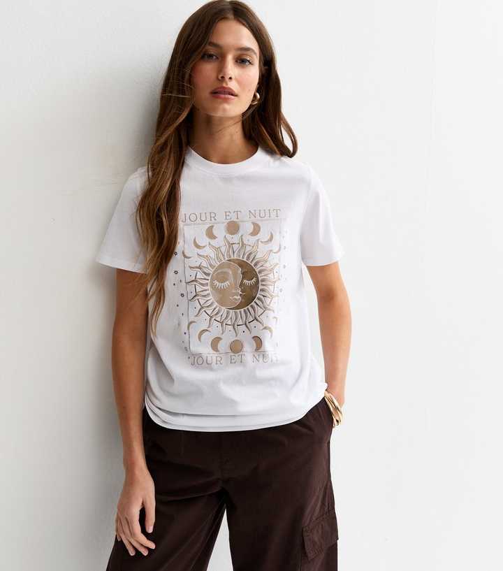 White Mystic Print T-Shirt | New Look